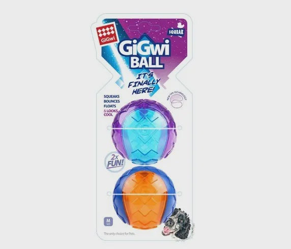 GIGWI Ball Dog Toy 2 pack | Pets Palace Australia